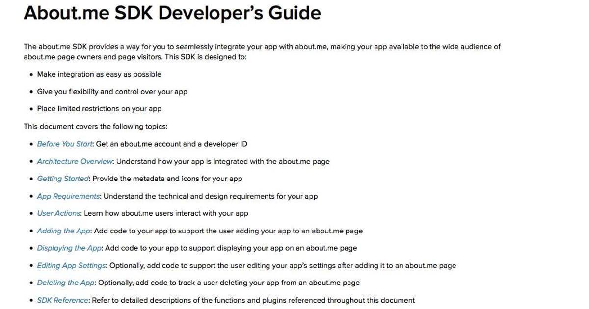 Developer Portal | about.me