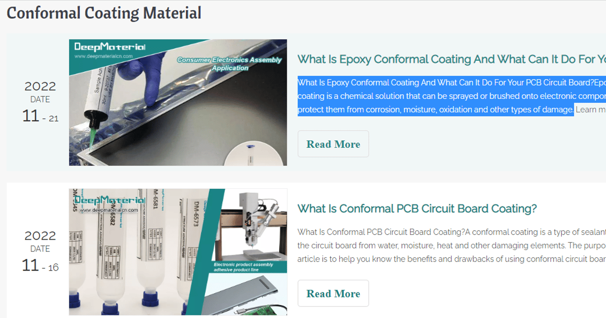 Conformal Coating Material - Huizhou City, Guangdong，China | about.me