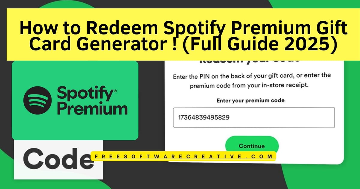 How to Redeem Spotify Premium Gift Card Generator ! (Full 2025 - How to ...