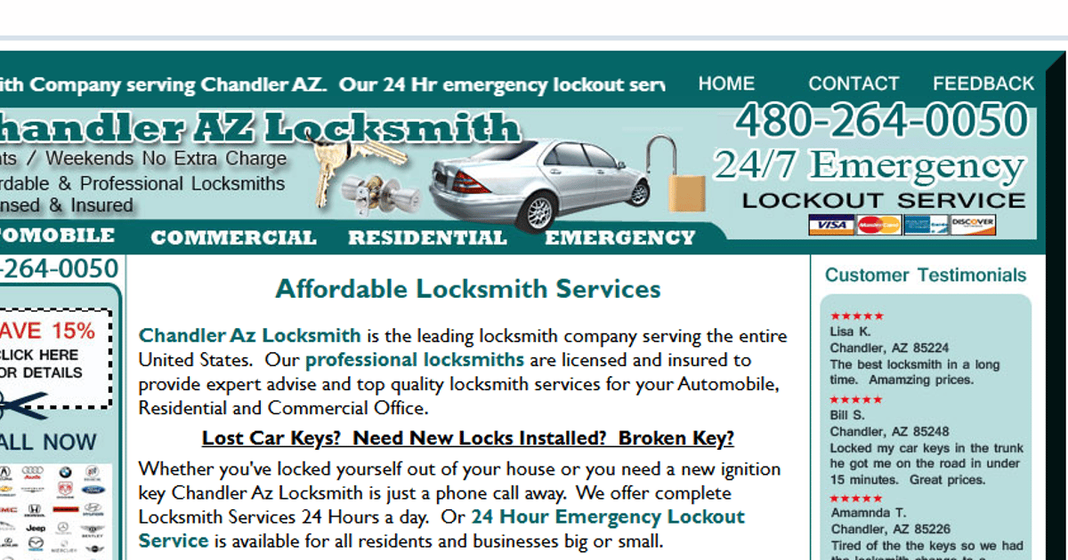 Locksmith Of Chandler AZ - 3447 W Frye Rd, Chandler, AZ, 85226 | about.me