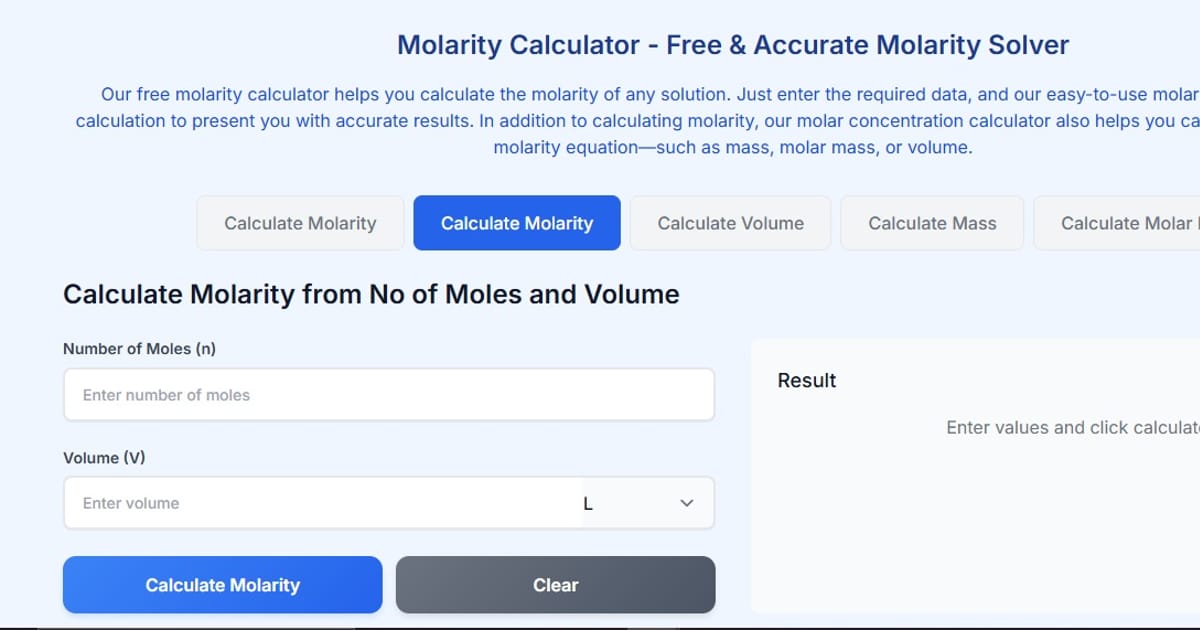 Molarity Calculator | about.me