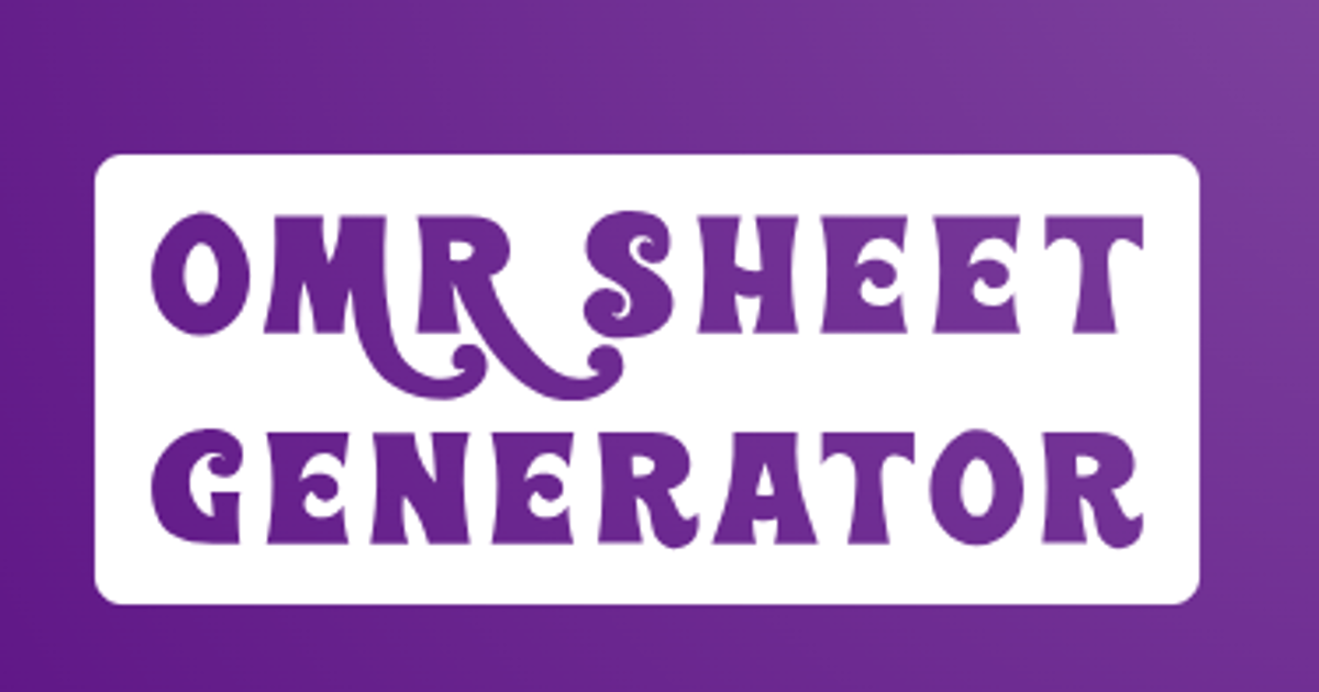 OMR Sheet Generator - kolkata | about.me