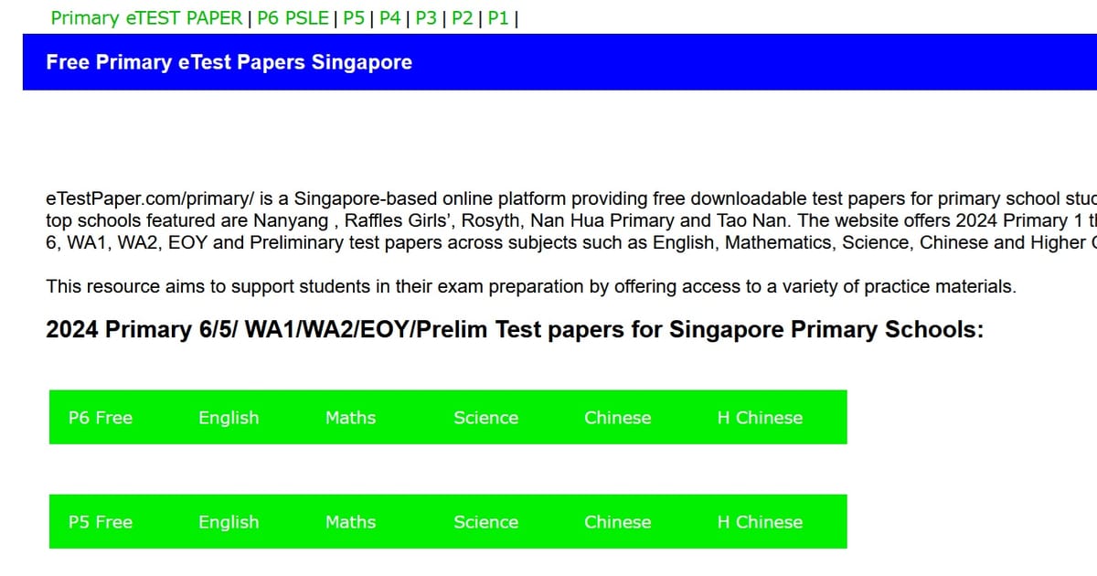 Test Paper Free - Singapore | about.me